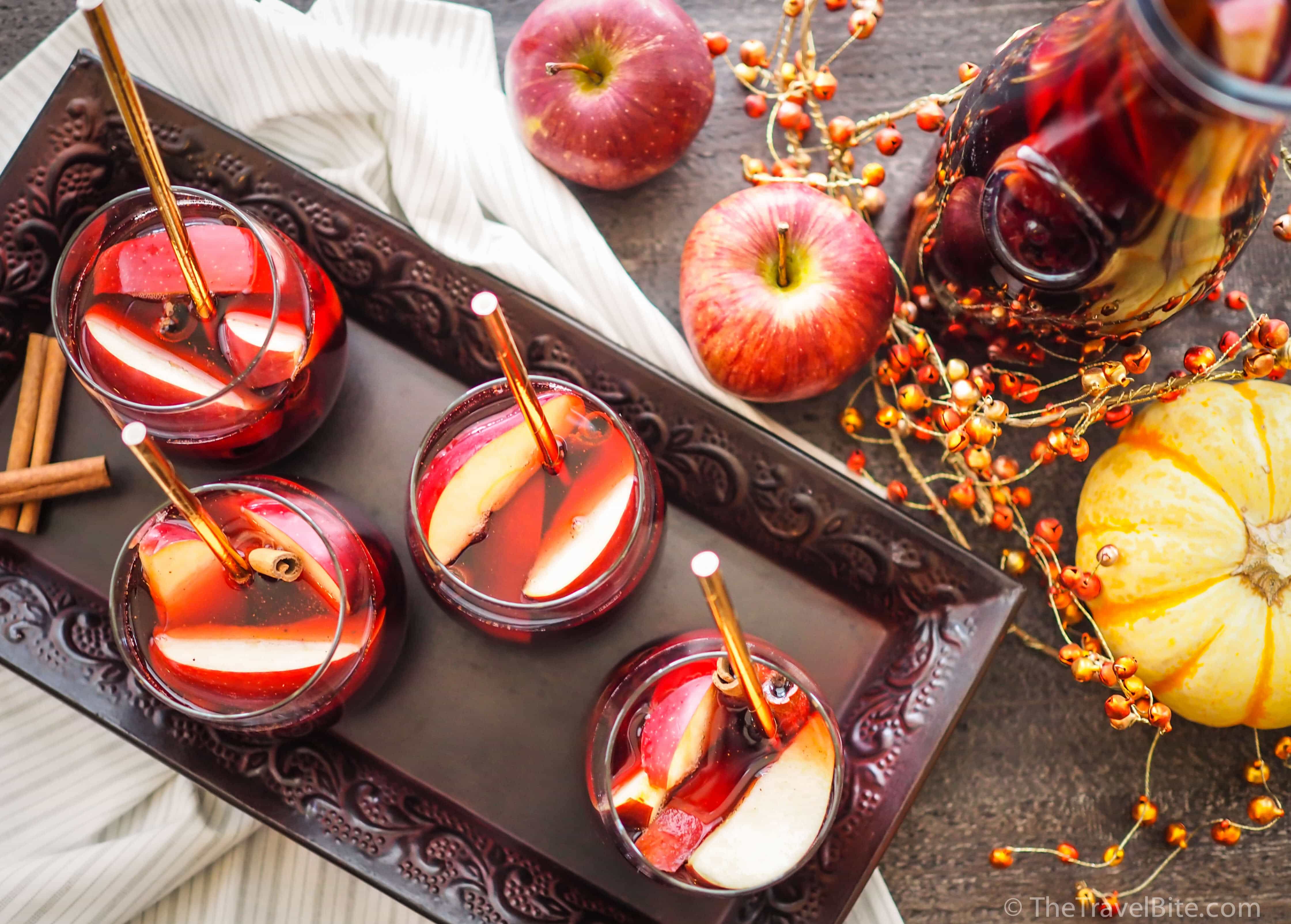 Fall Sangria with Apple Cider Recipe – The Travel Bite