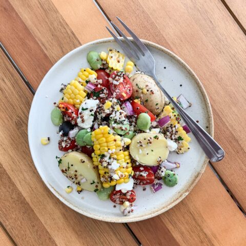 Solterito (Peruvian Corn, Lima Bean, + Potato Salad)
